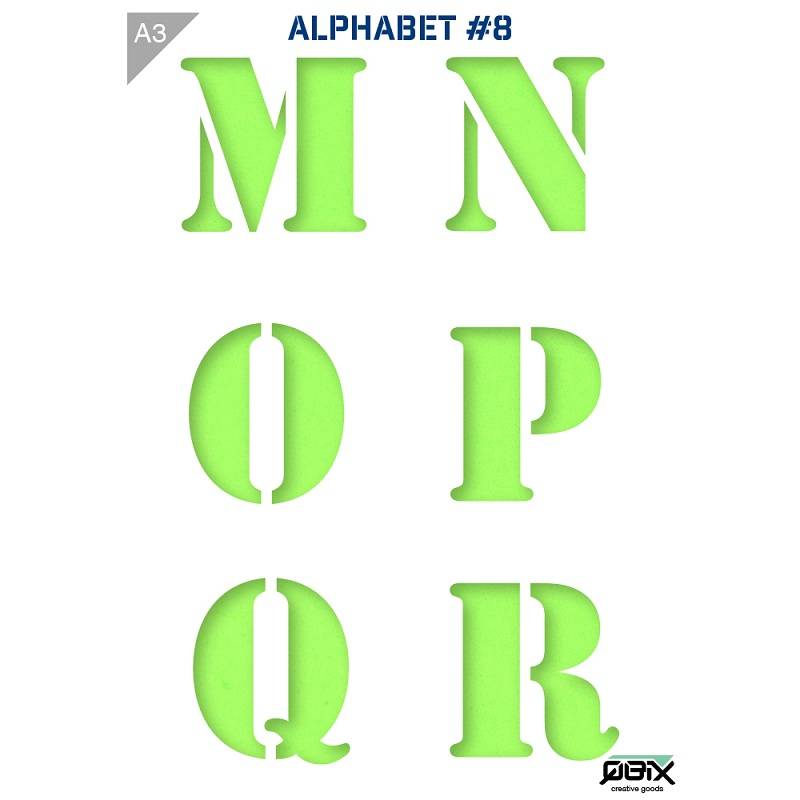 A3 sjabloon alphabet 8 | QBIX